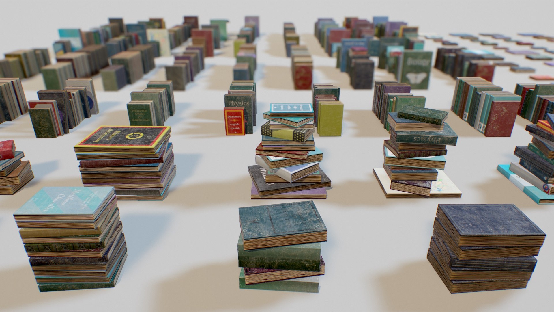 Pbr Books Set 3D Model - TurboSquid 1253989