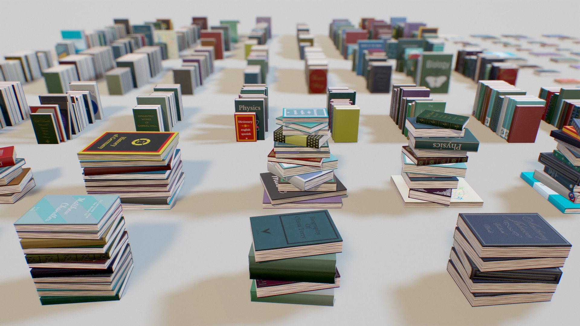 Pbr Books Set 3D Model - TurboSquid 1253989