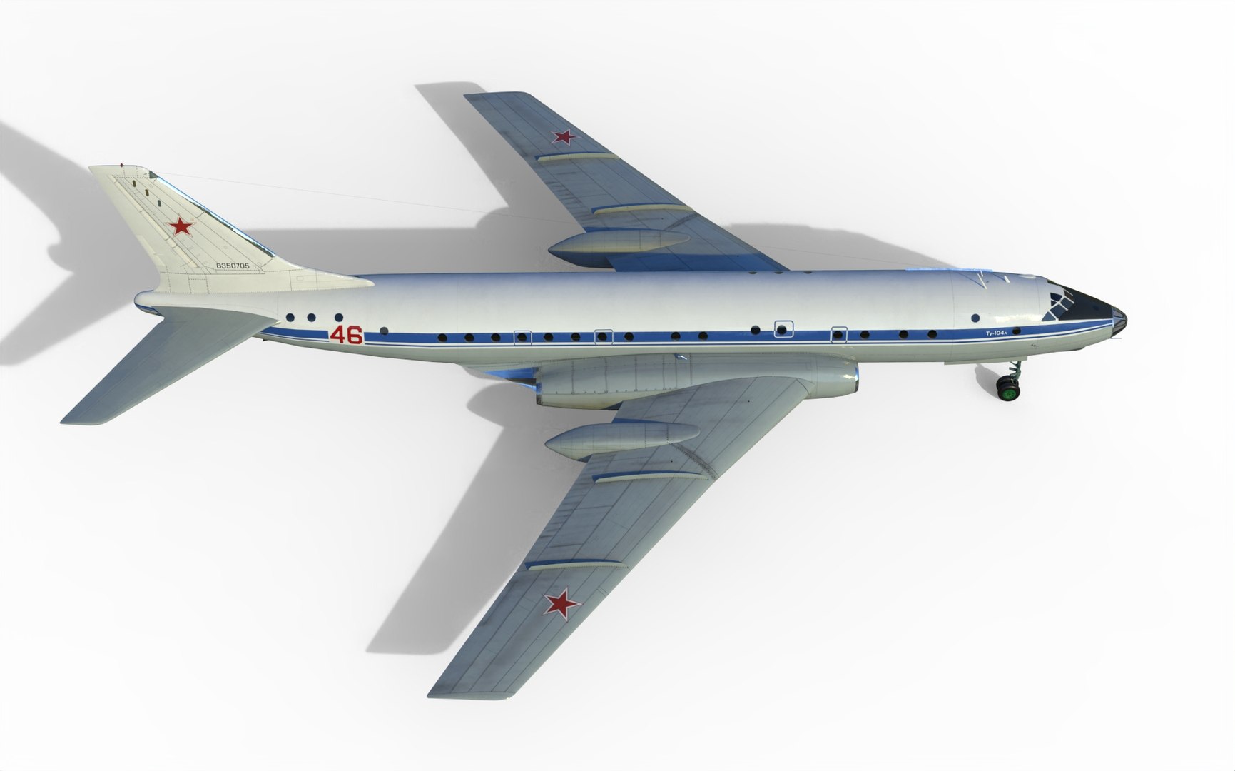 3D Tu-104 Tupolev Airliner - TurboSquid 2188006