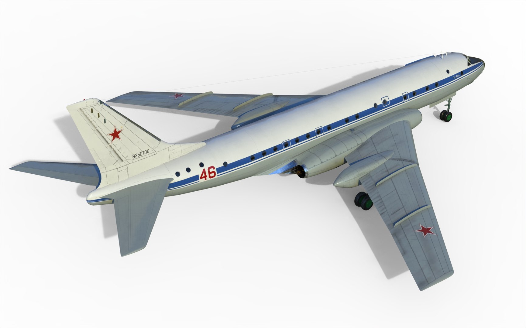 3D Tu-104 Tupolev Airliner - TurboSquid 2188006