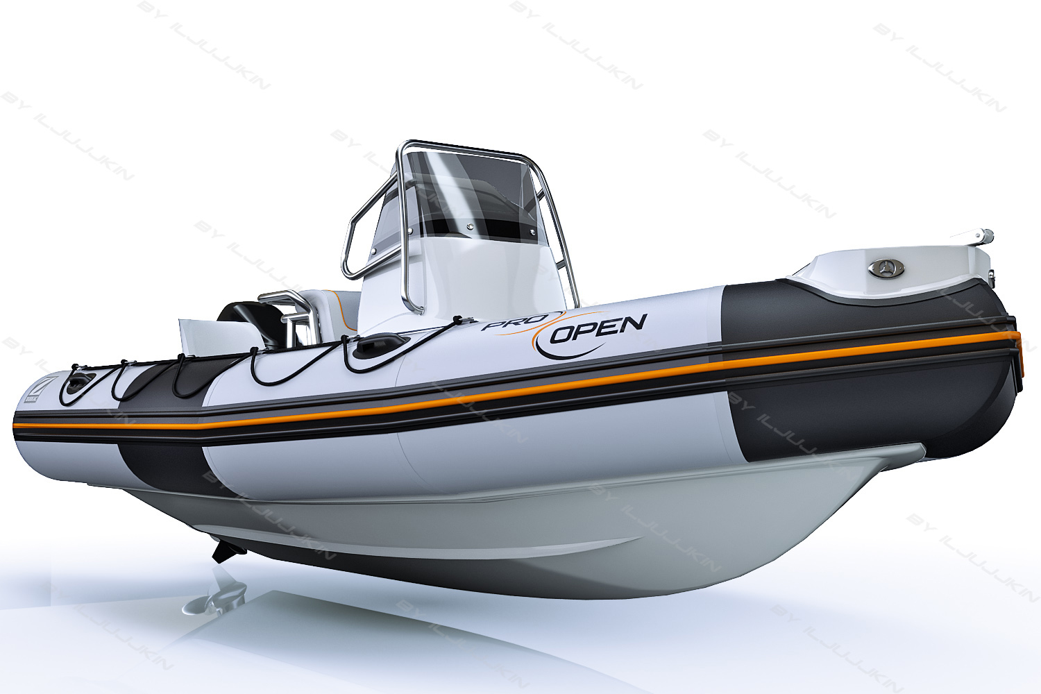 inflatable boat zodiac 550 3d model