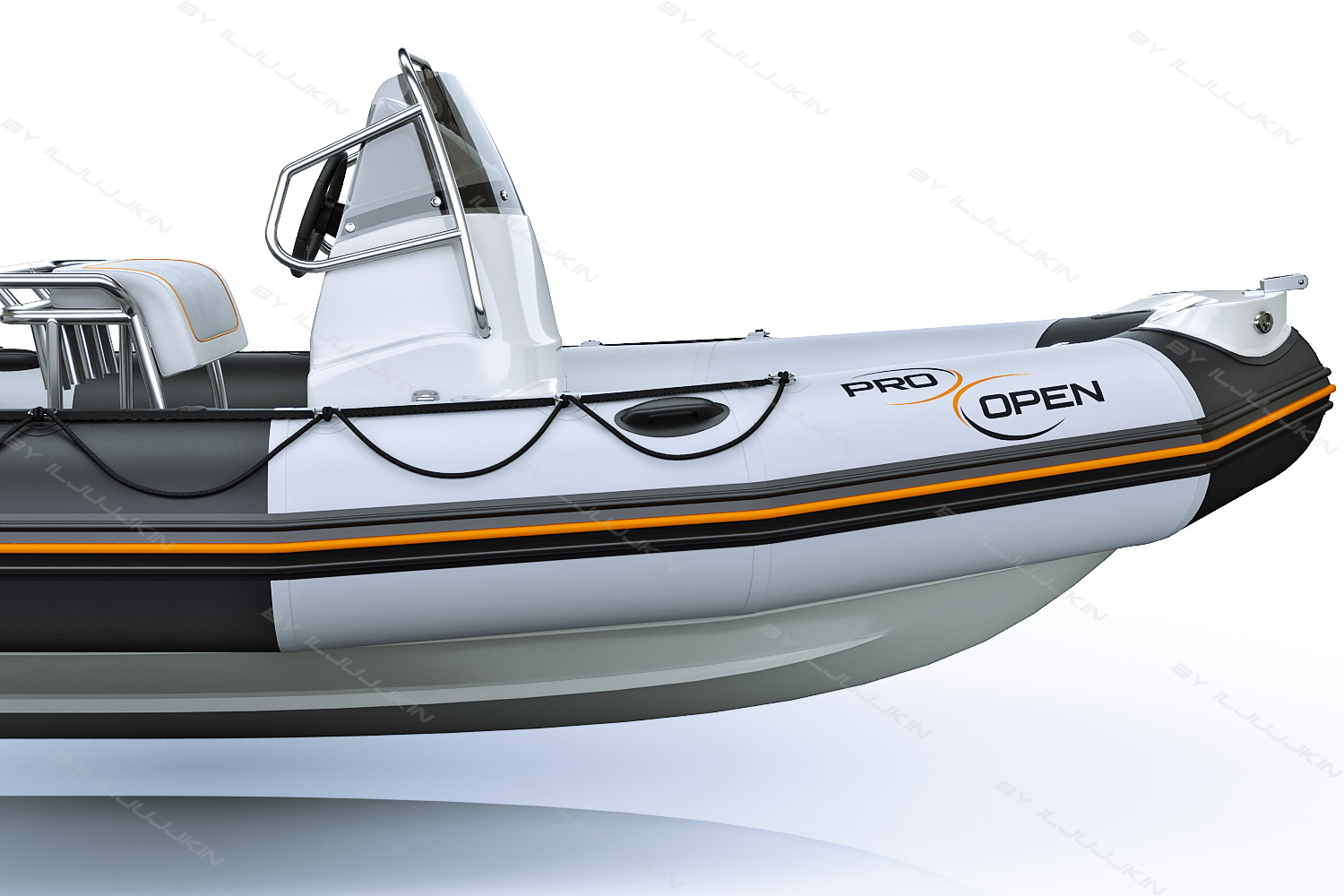 inflatable boat zodiac 550 3d model