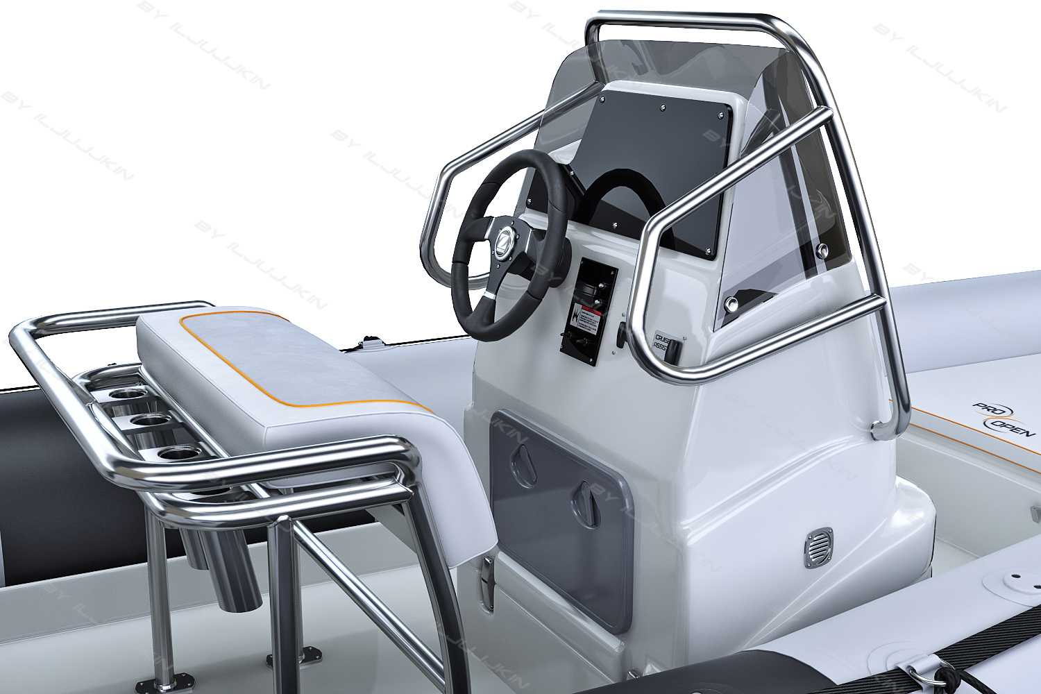 inflatable boat zodiac 550 3d model