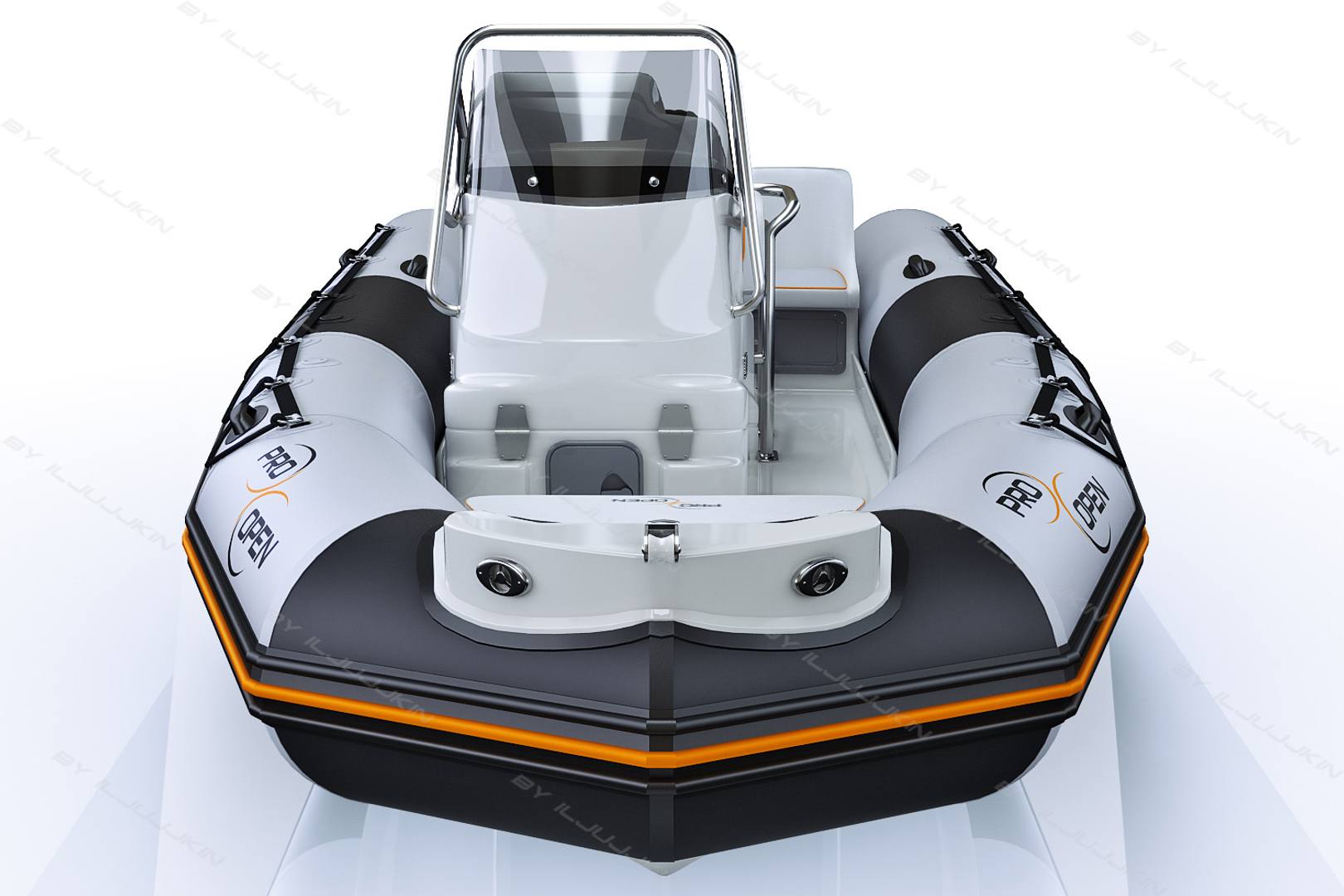 inflatable boat zodiac 550 3d model