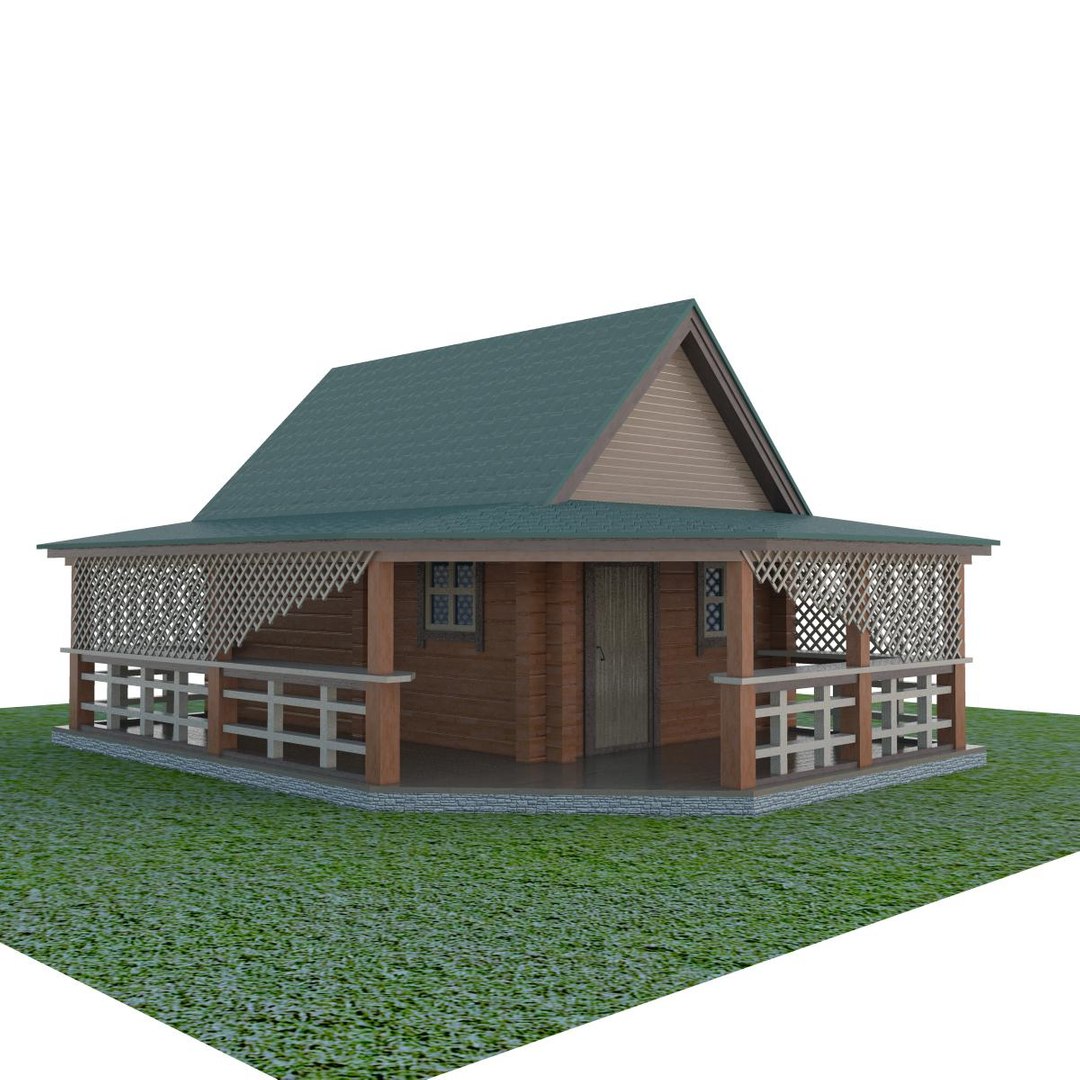 wooden country house 3d 3ds