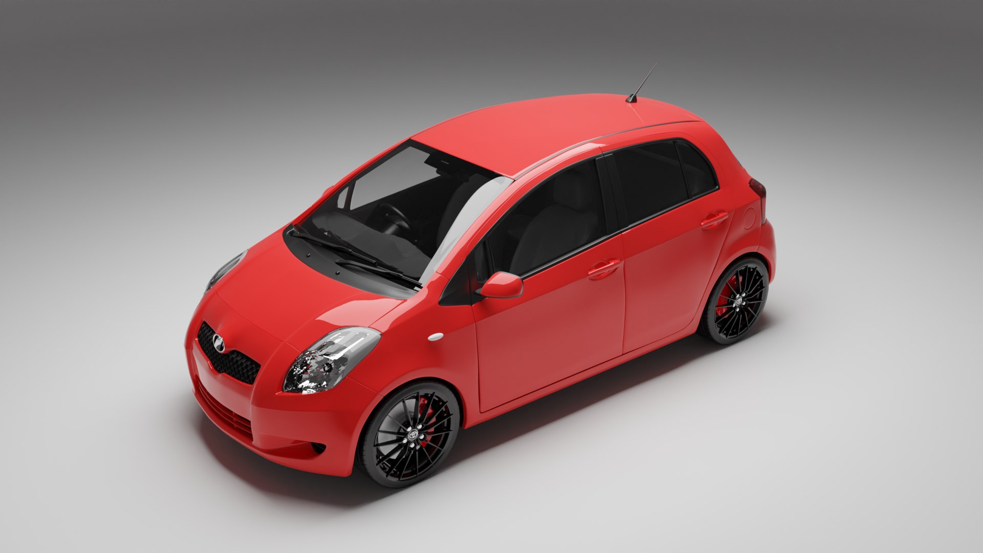 3D Model TOYOTA VITZ YARIS 2006 RED - TurboSquid 2347696