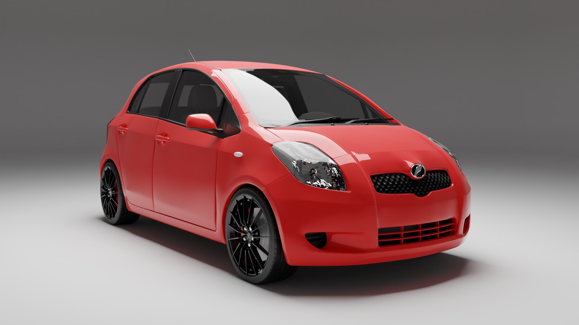 3D Model TOYOTA VITZ YARIS 2006 RED - TurboSquid 2347696