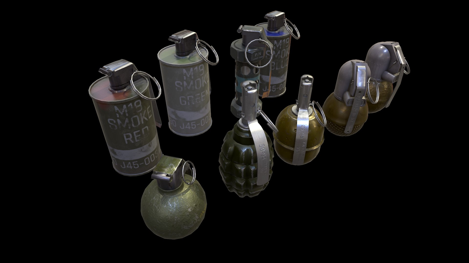 Pack Grenades 3D Model - TurboSquid 1335353