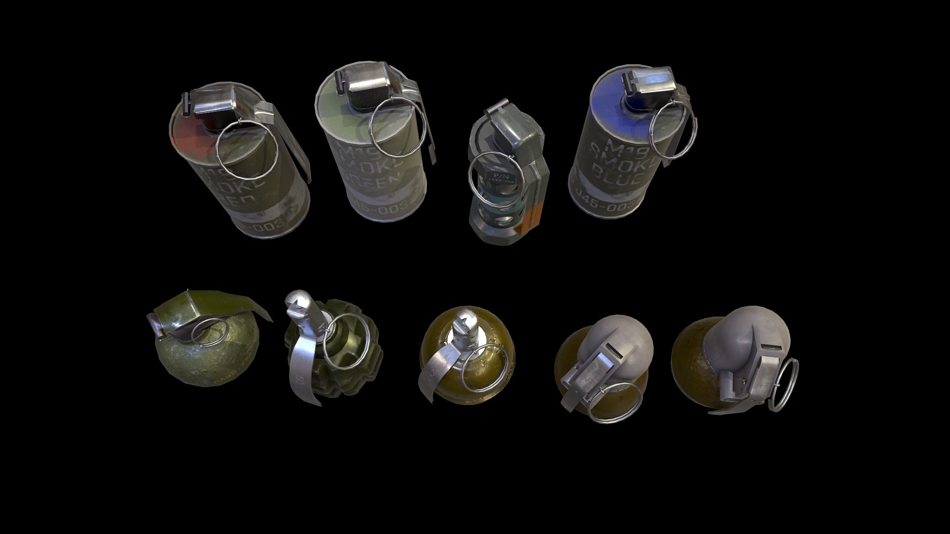Pack Grenades 3D Model - TurboSquid 1335353