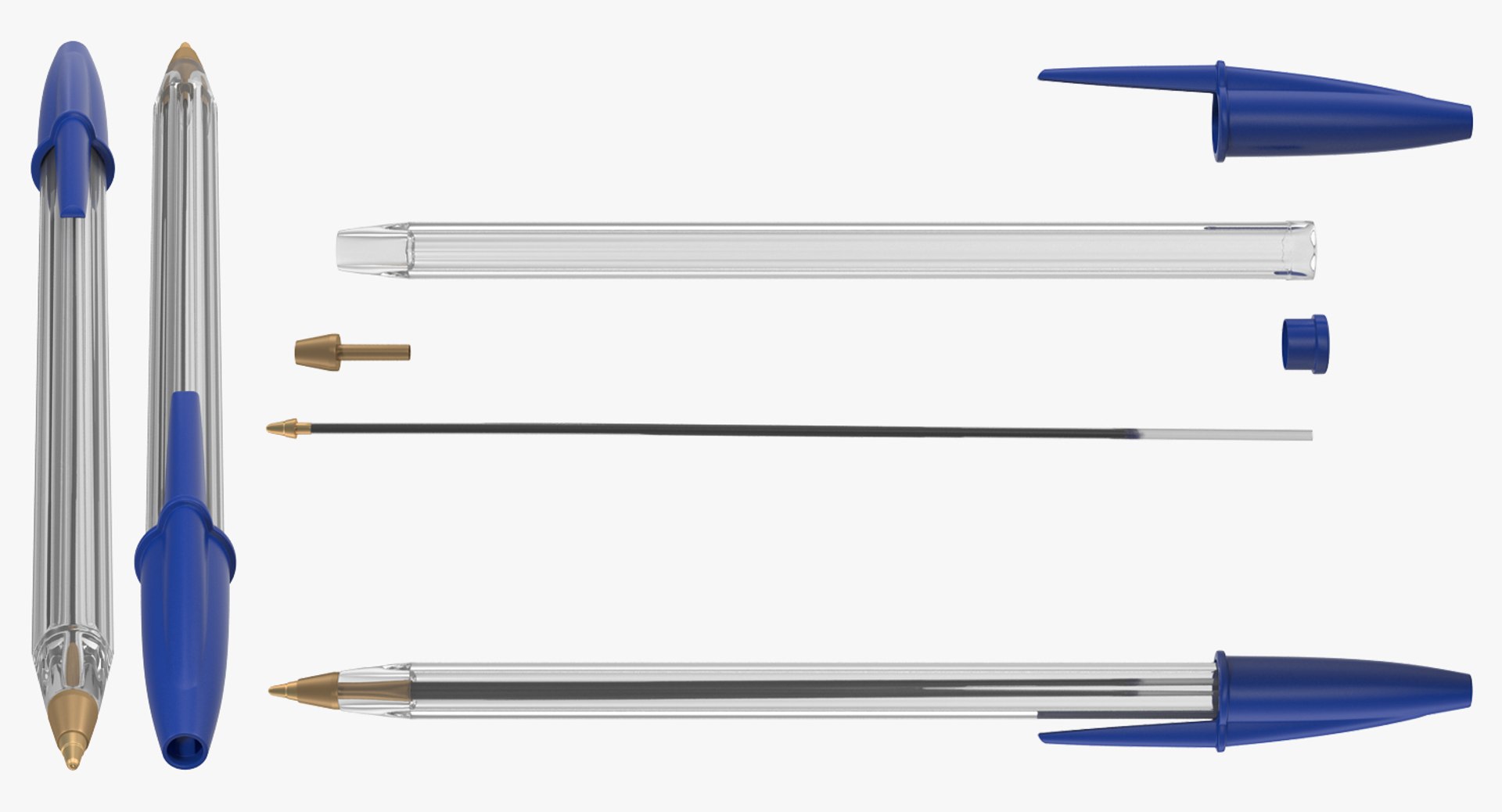 3D Transparent Plastic Ballpoint Pen - TurboSquid 1209409