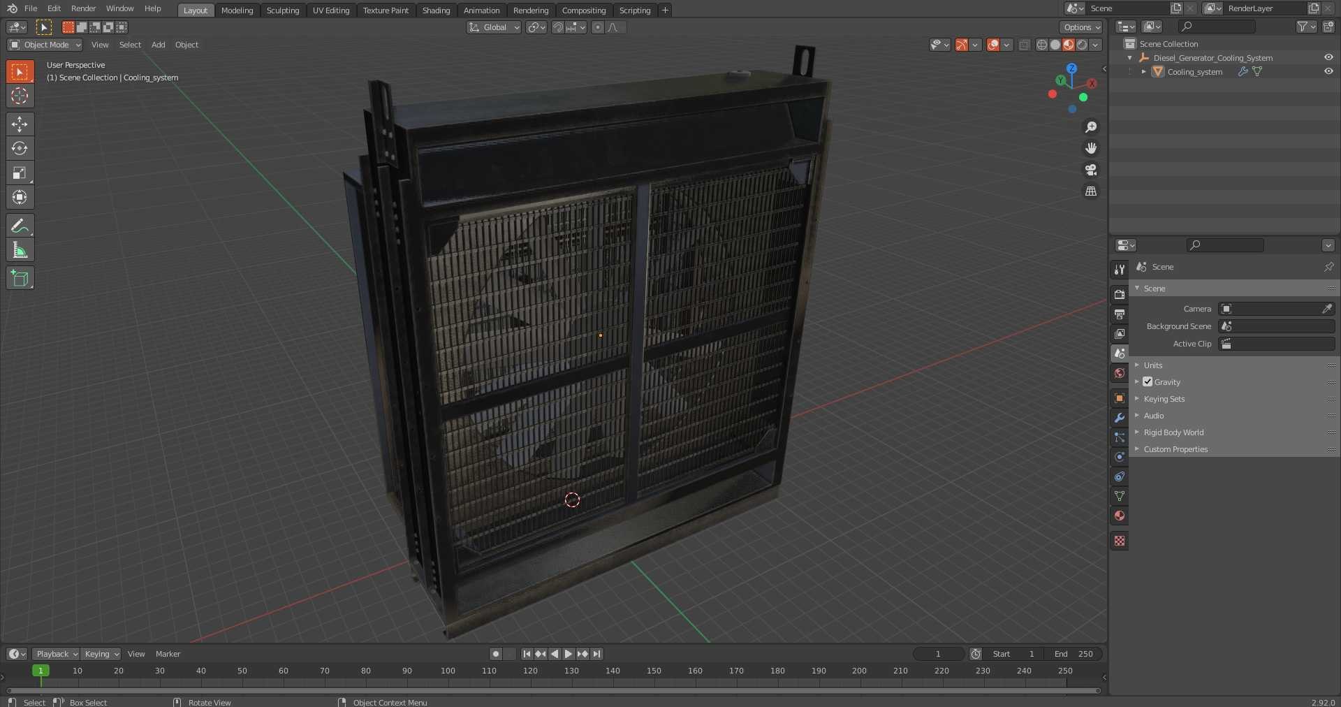 3D Diesel Generator Cooling System Model - TurboSquid 2244000