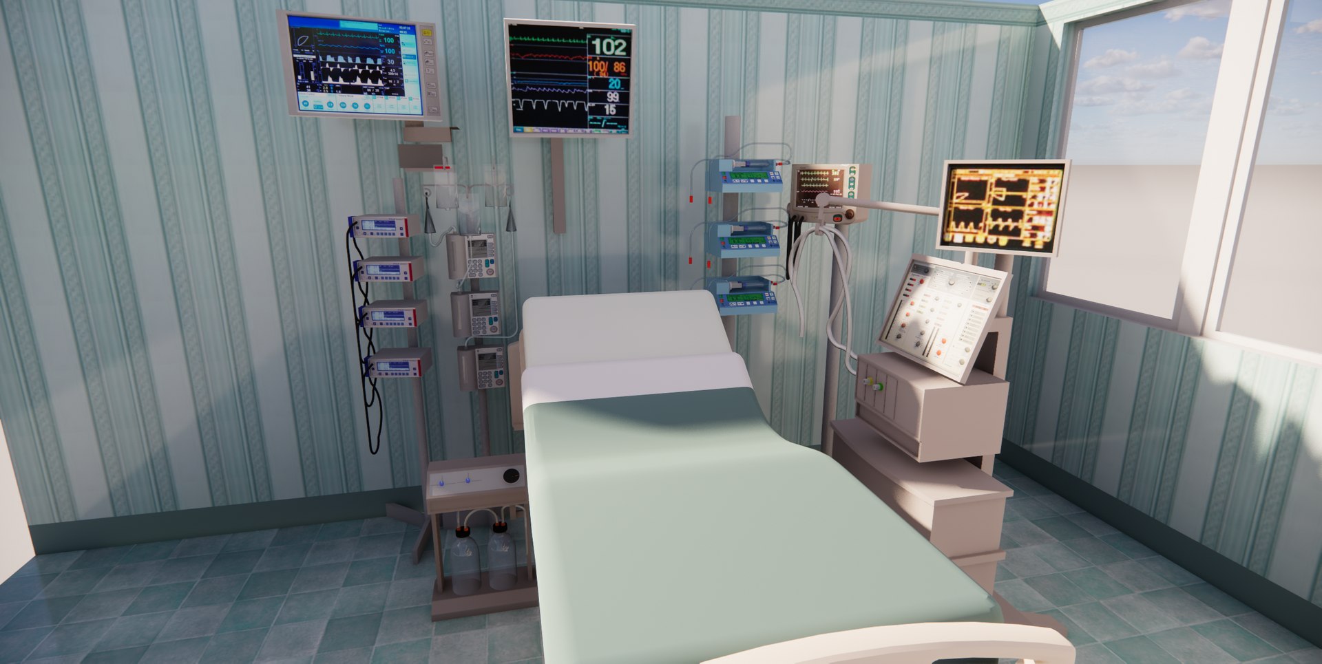 Hospital Patient Ward Room-A2 3D - TurboSquid 2037573