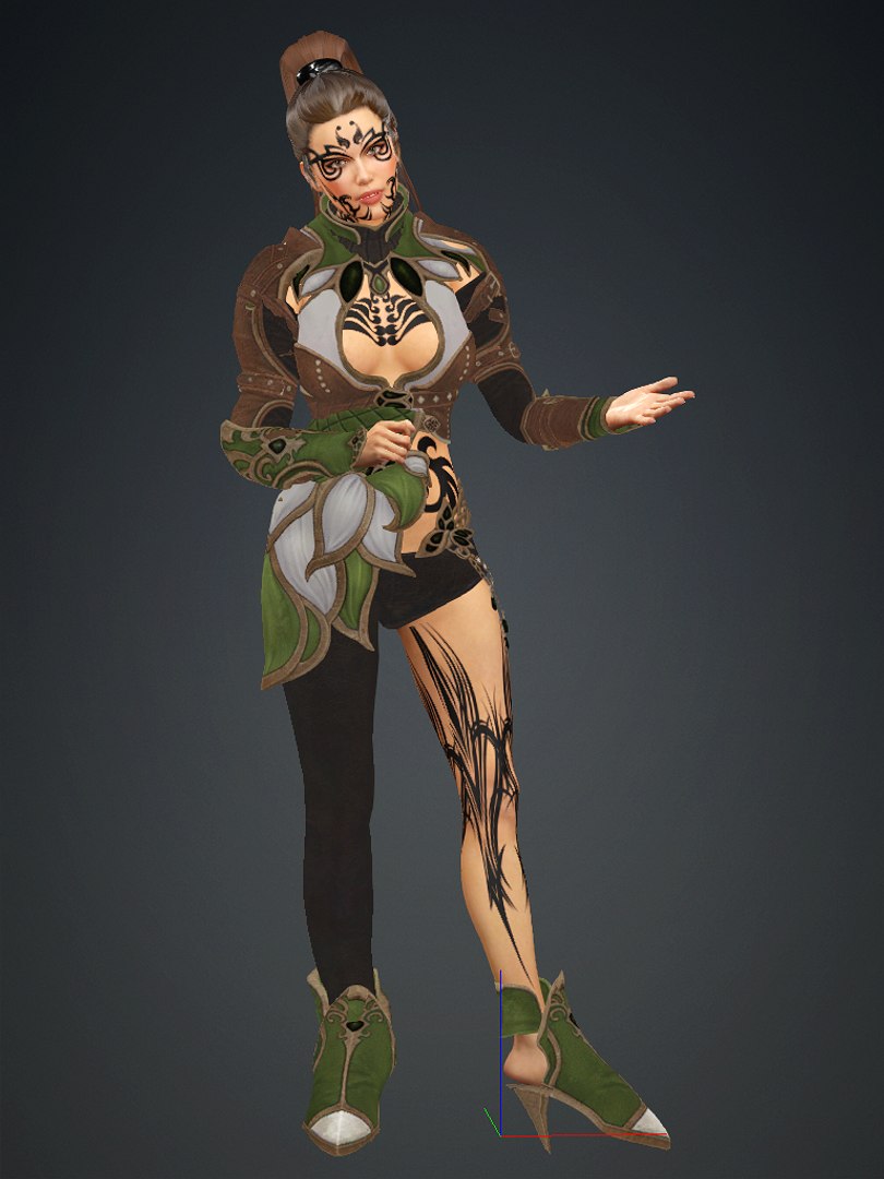 Realistic Rigged Medieval Action Girl-Timsha Character 3D Model model ...