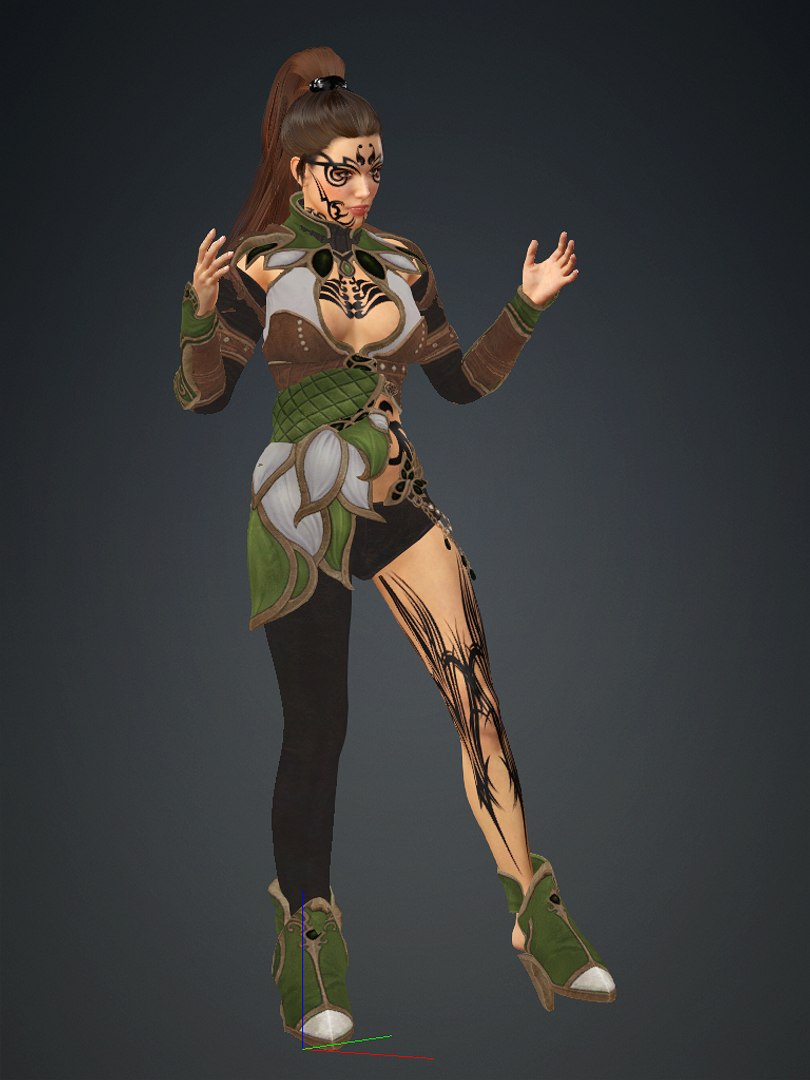 Realistic Rigged Medieval Action Girl-Timsha Character 3D Model model ...