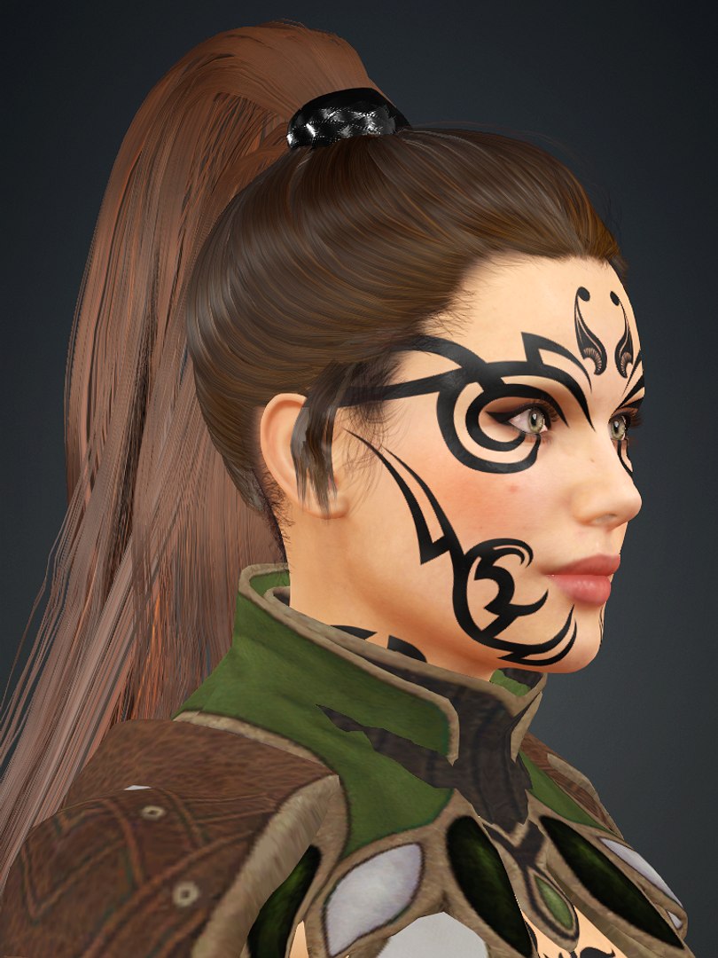 Realistic Rigged Medieval Action Girl-Timsha Character 3D Model model ...