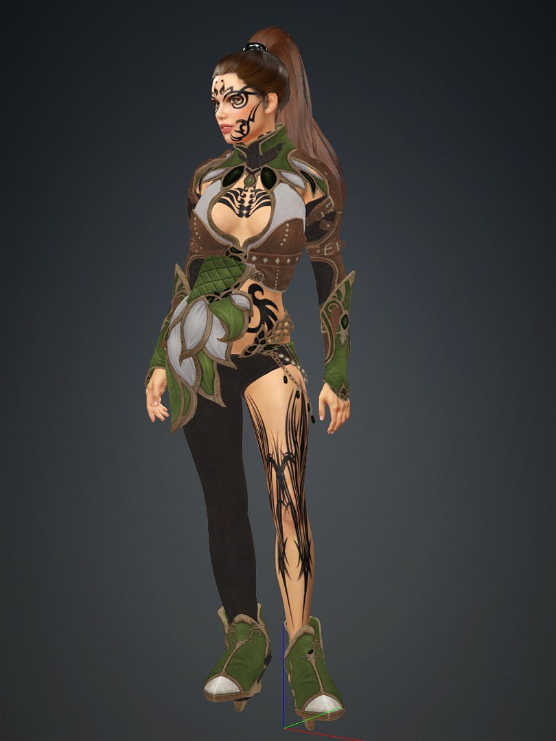 Realistic Rigged Medieval Action Girl-Timsha Character 3D Model model ...