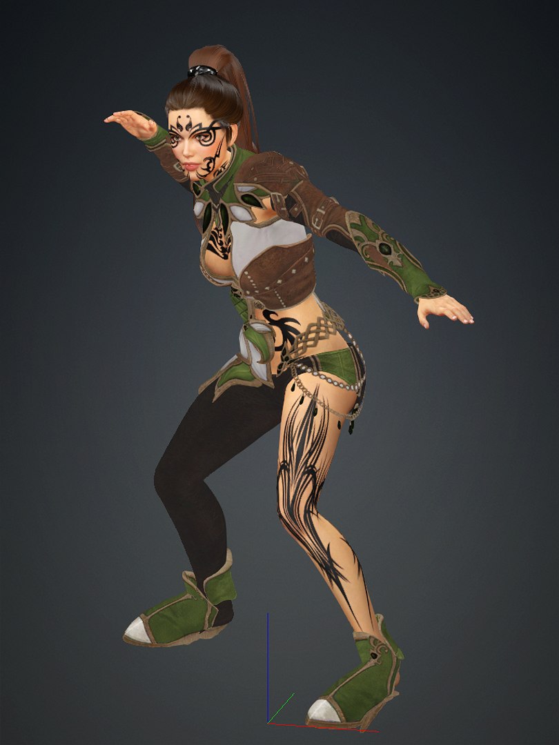 Realistic Rigged Medieval Action Girl-Timsha Character 3D Model model ...
