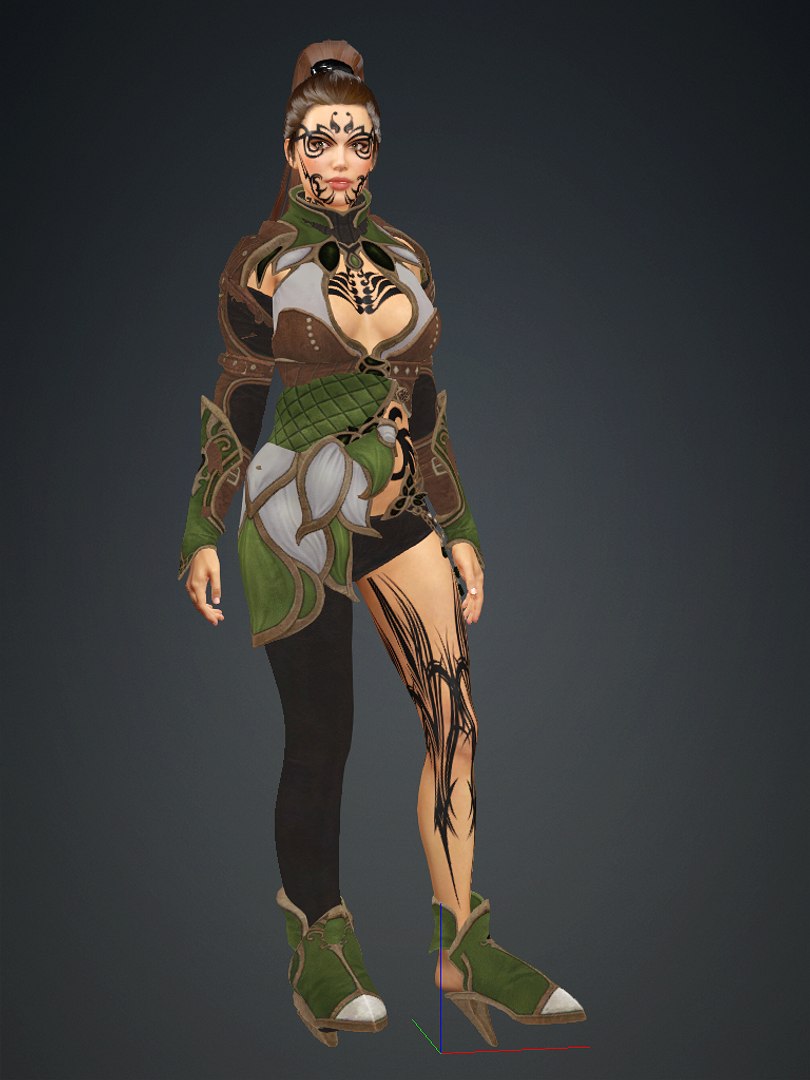 Realistic Rigged Medieval Action Girl-Timsha Character 3D Model model ...