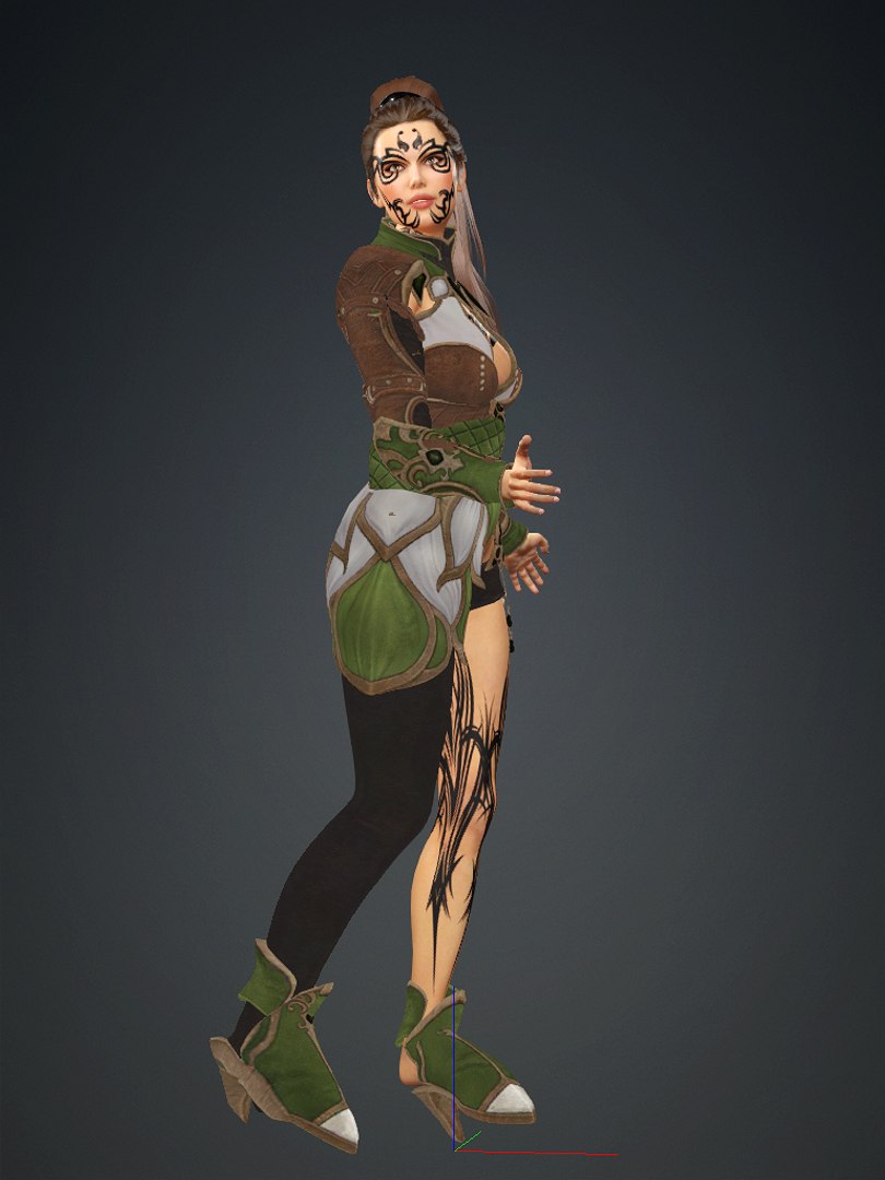 Realistic Rigged Medieval Action Girl-Timsha Character 3D Model model ...