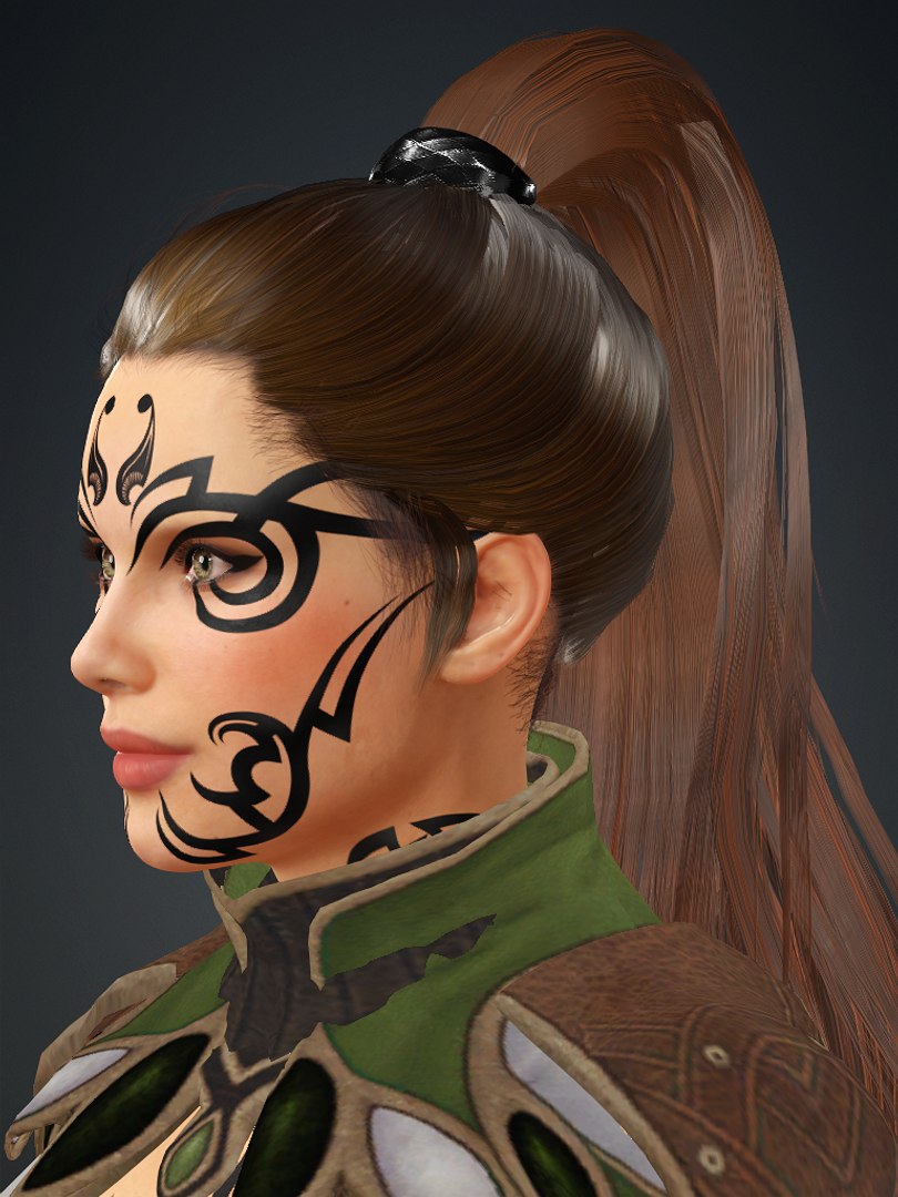 Realistic Rigged Medieval Action Girl-Timsha Character 3D Model model ...