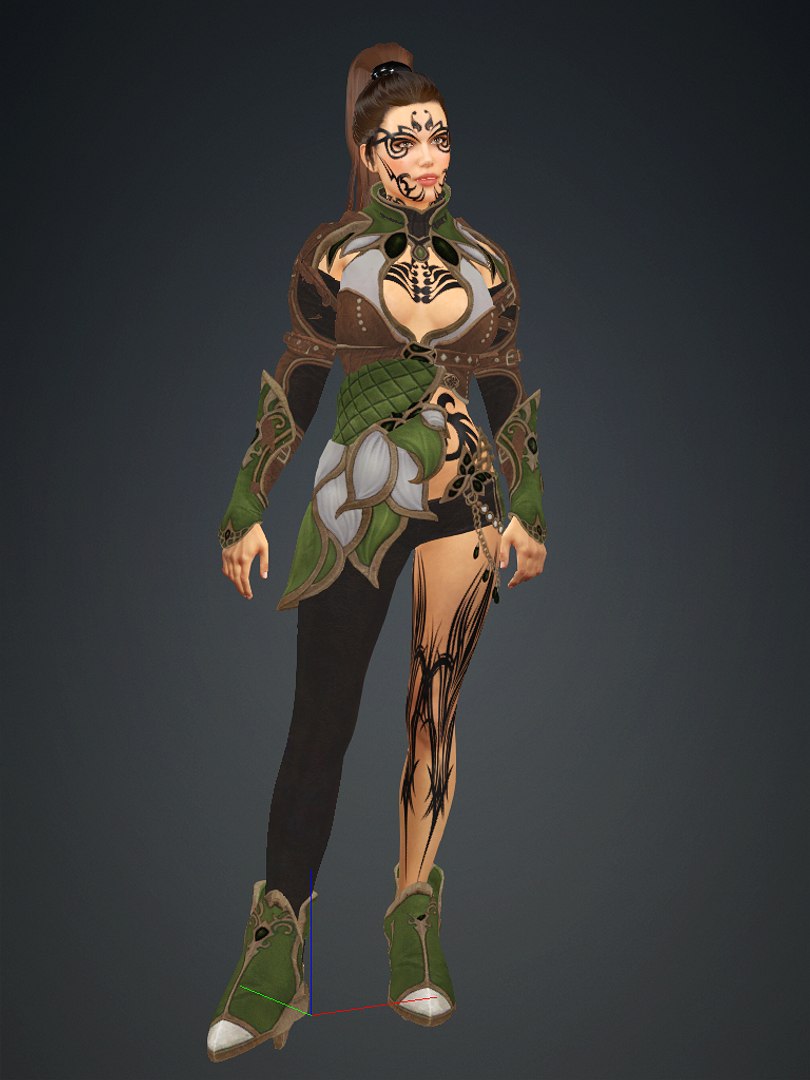 Realistic Rigged Medieval Action Girl-Timsha Character 3D Model model ...
