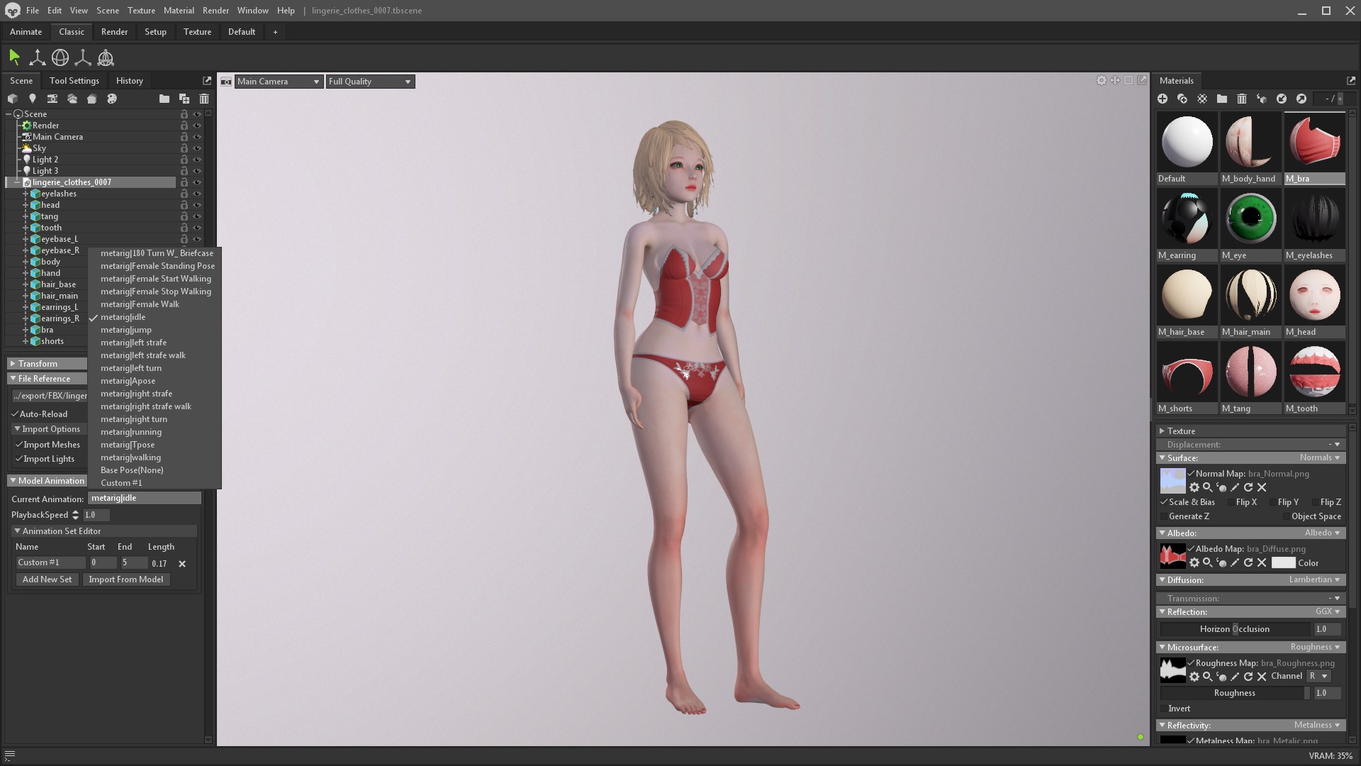 3D Model Lingerie Clothes 0007 - Rigged -Unreal - Unity - Blender - Animated - Realistic Female ...