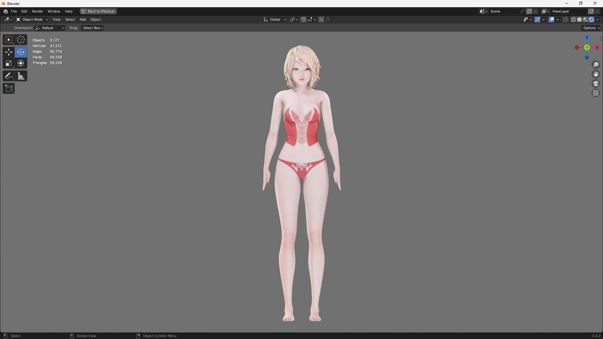 3D Model Lingerie Clothes 0007 - Rigged -Unreal - Unity - Blender - Animated - Realistic Female ...