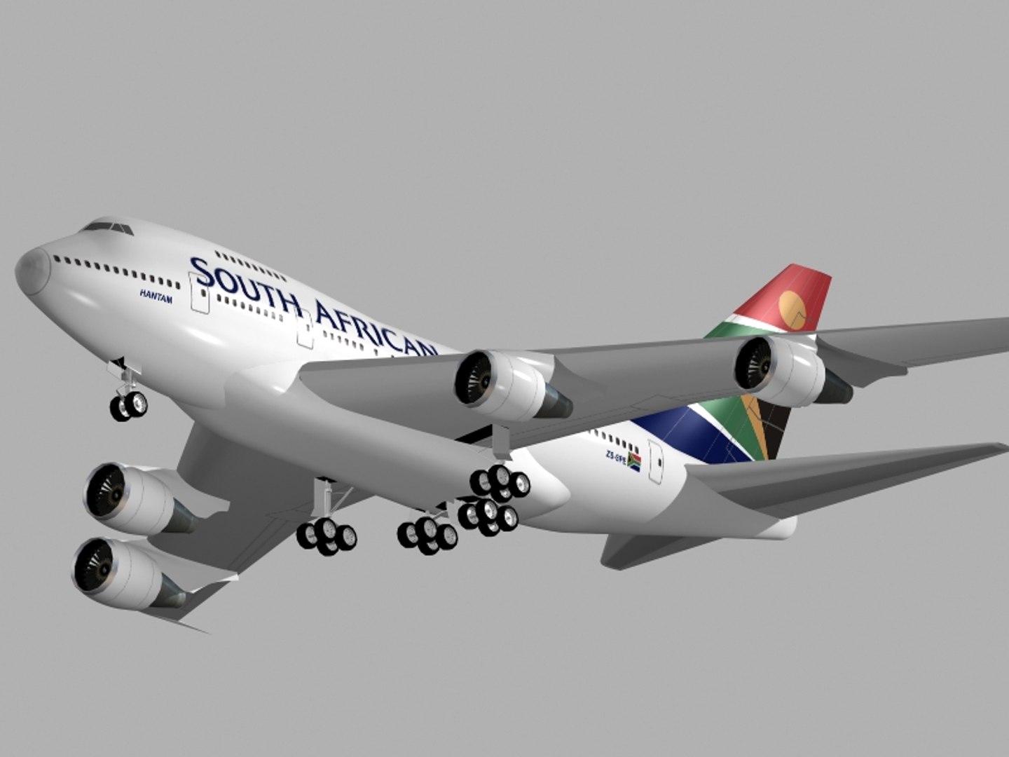 3d Model B South African 747 Sp