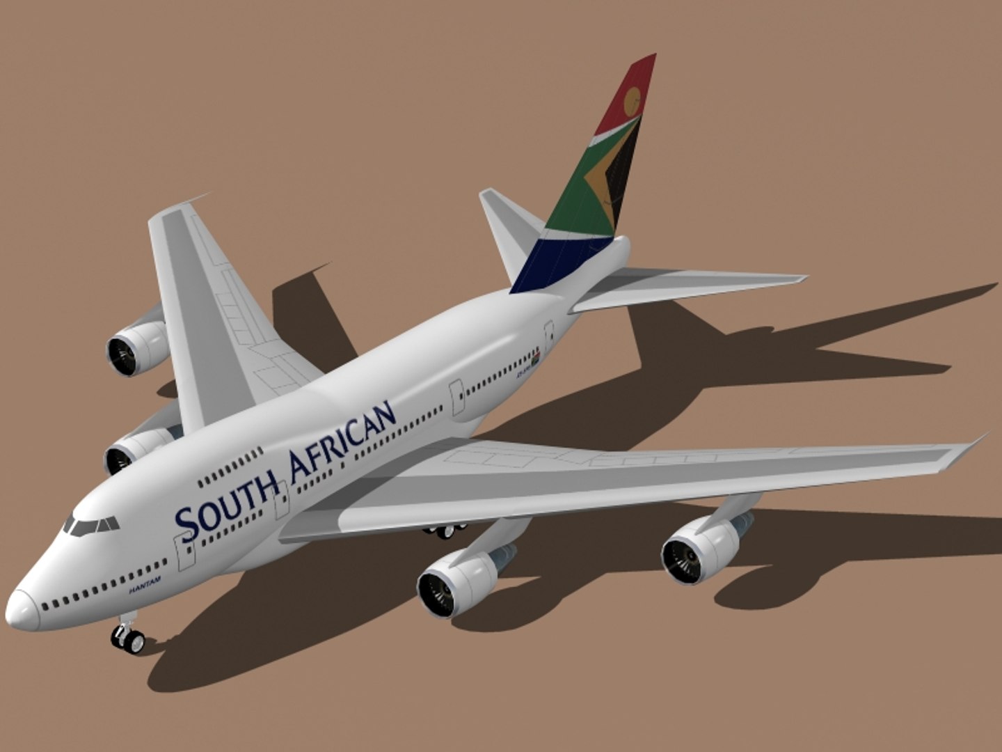 3d Model B South African 747 Sp