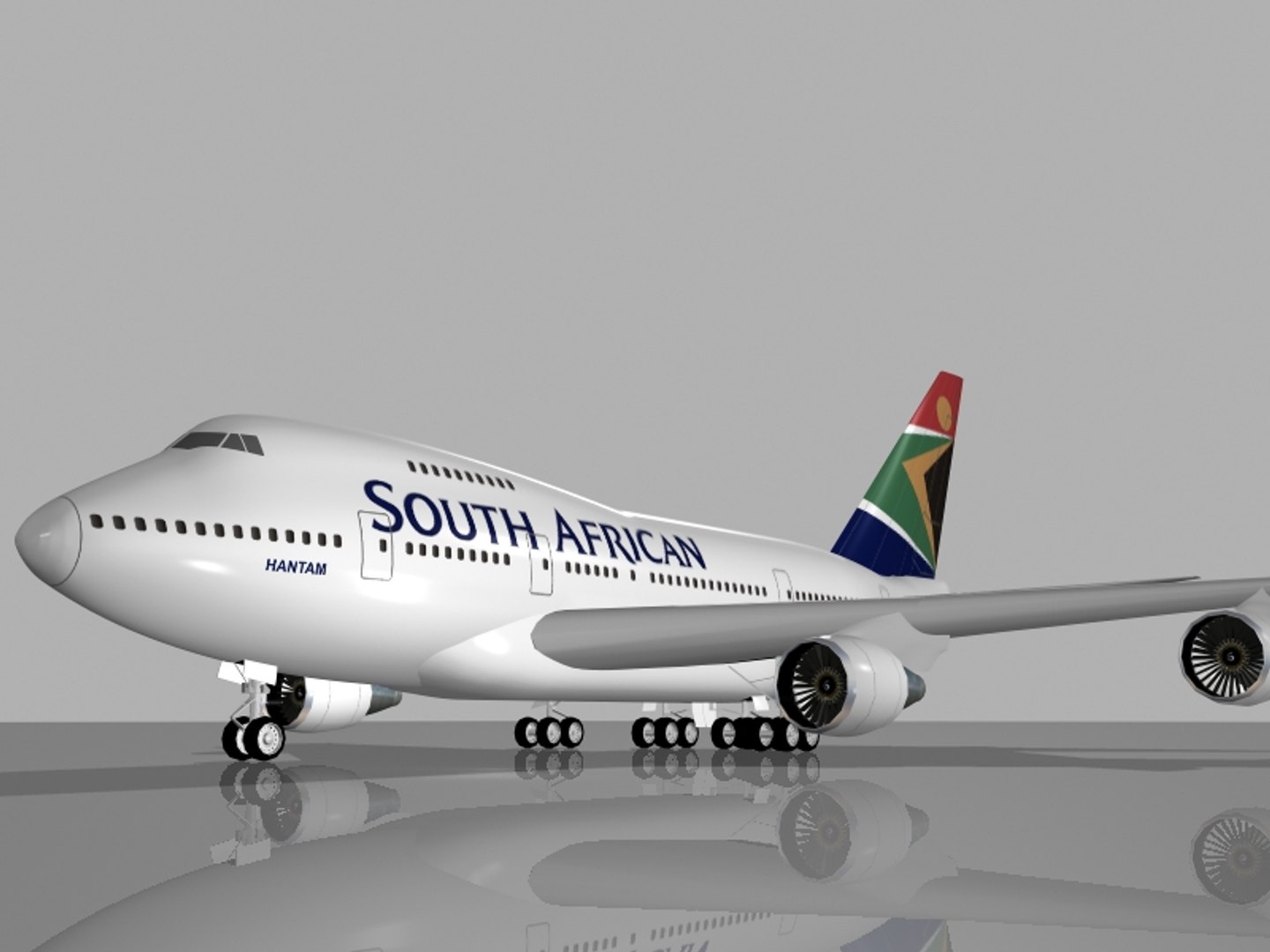 3d Model B South African 747 Sp