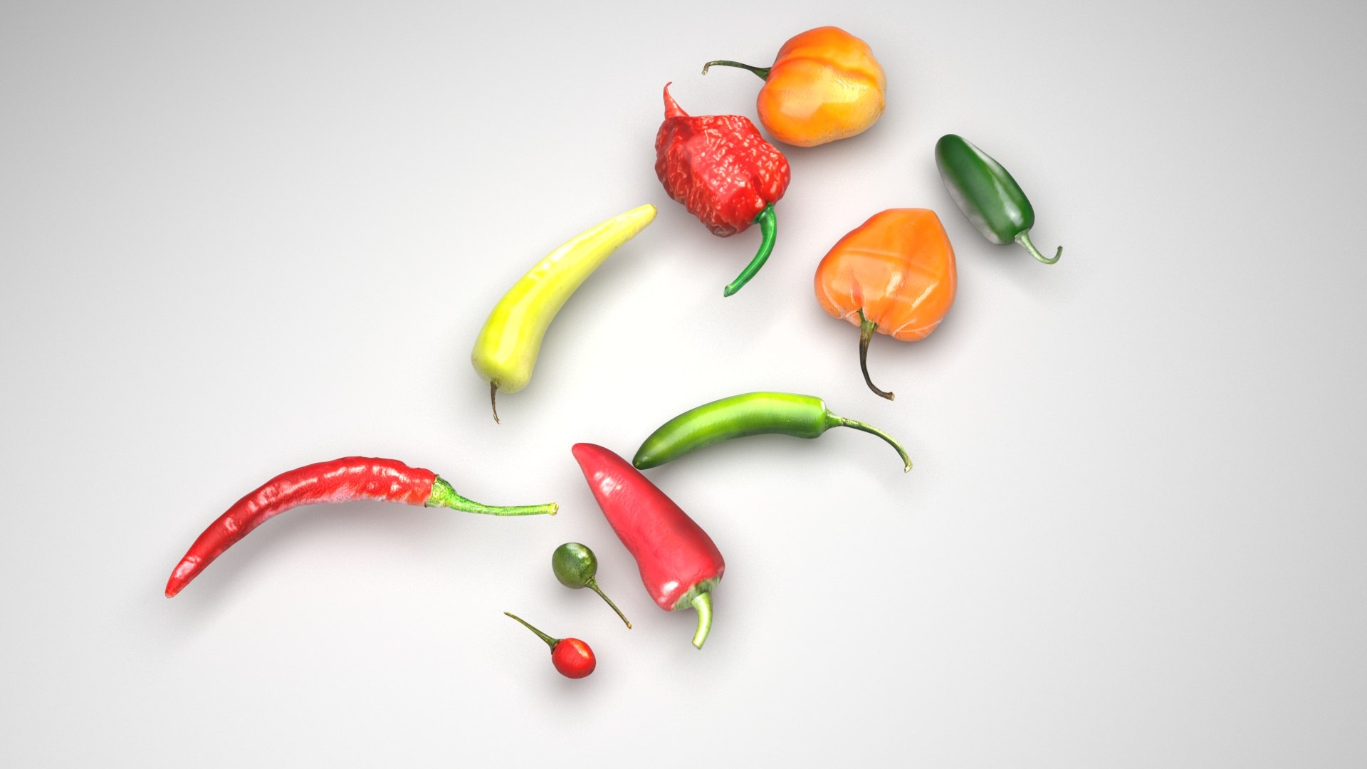 3D model Chili Peppers Set - TurboSquid 1894341
