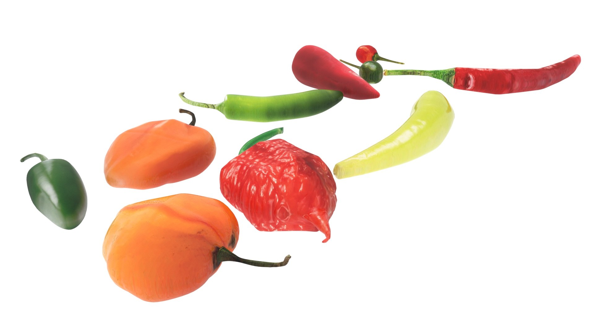 3D model Chili Peppers Set - TurboSquid 1894341