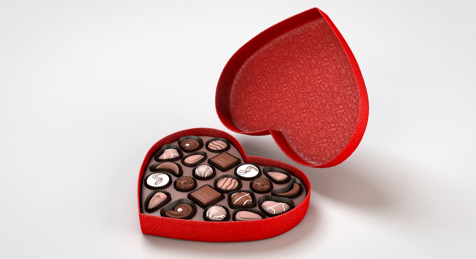 3d Heart Box Chocolates Model