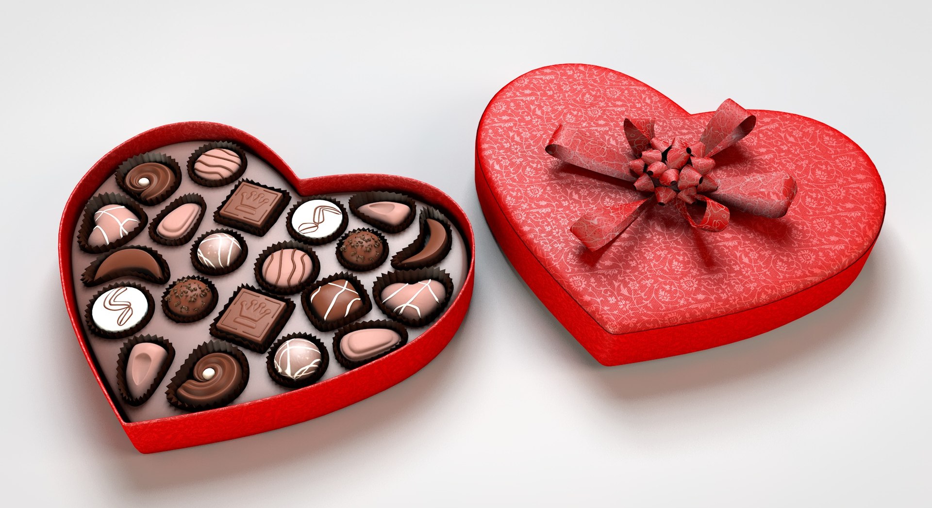 3d Heart Box Chocolates Model