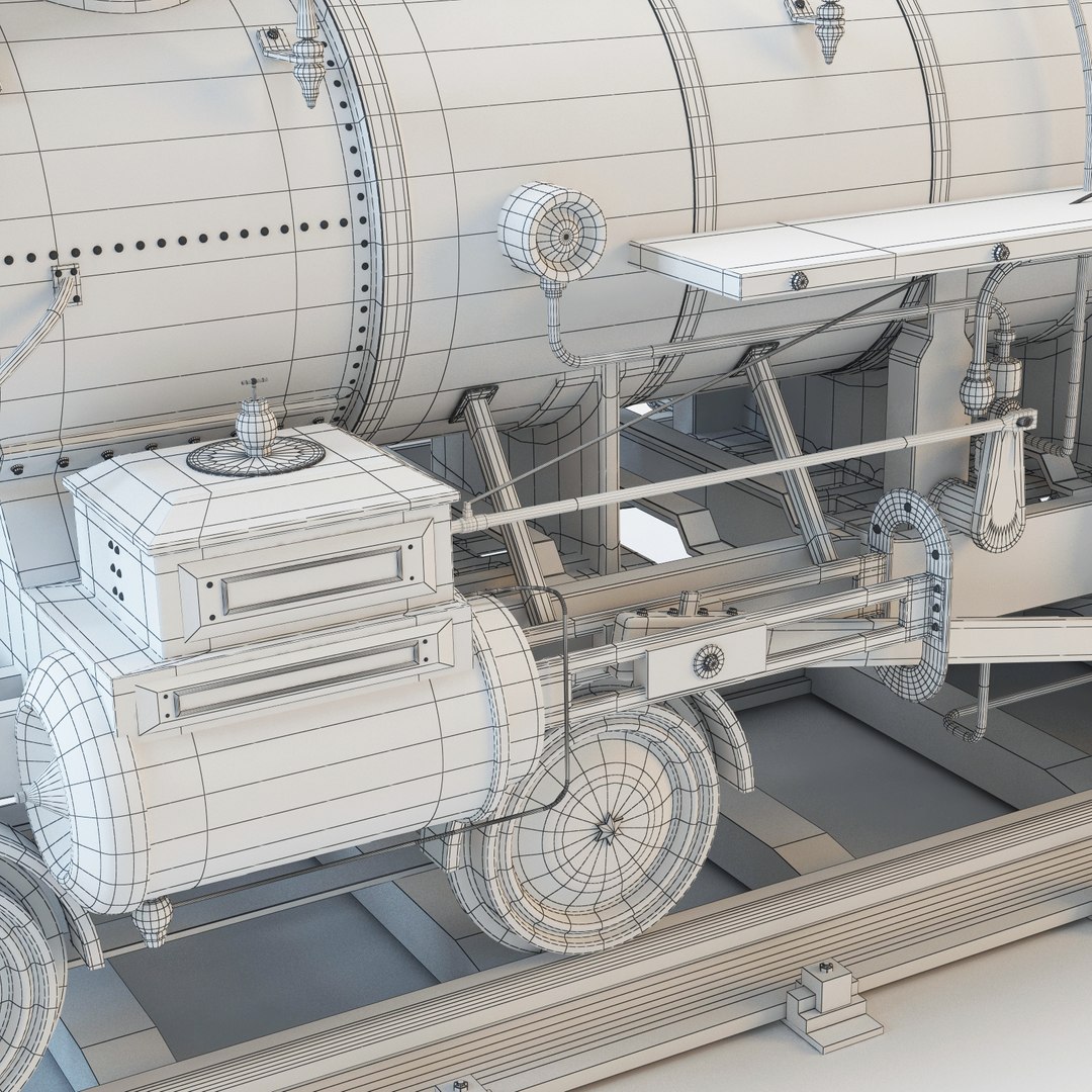 Jupiter Steam Locomotive 3d Model
