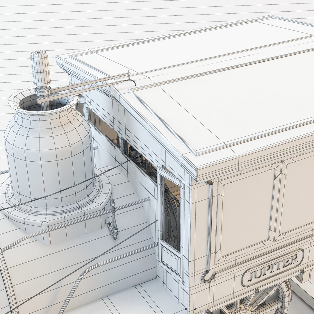 jupiter steam locomotive 3d model