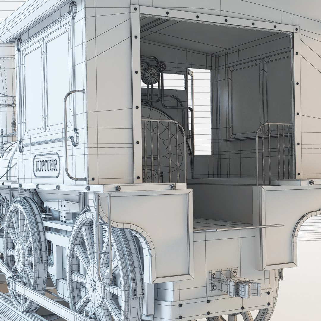 jupiter steam locomotive 3d model