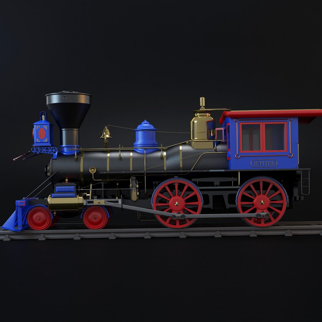 Jupiter Steam Locomotive 3d Model