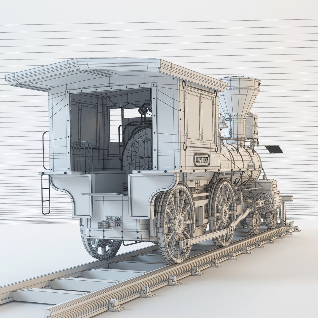 Jupiter Steam Locomotive 3d Model