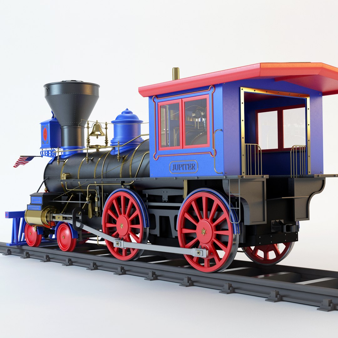 Jupiter Steam Locomotive 3d Model
