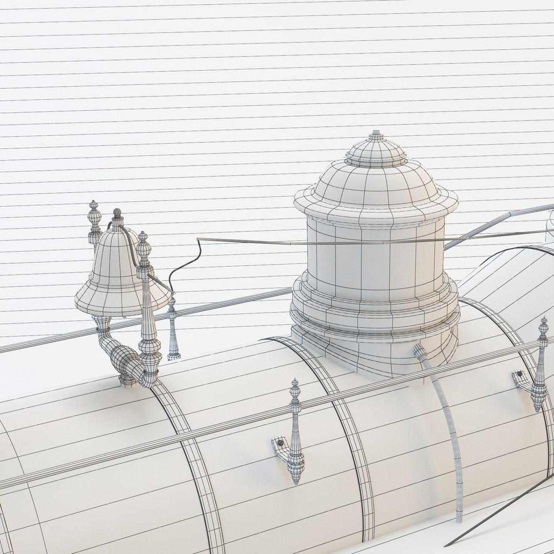 Jupiter Steam Locomotive 3d Model