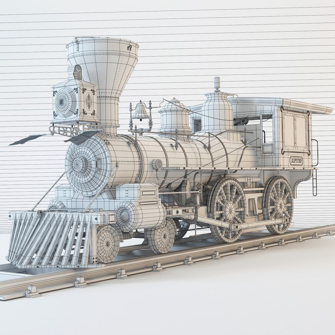 Jupiter Steam Locomotive 3d Model