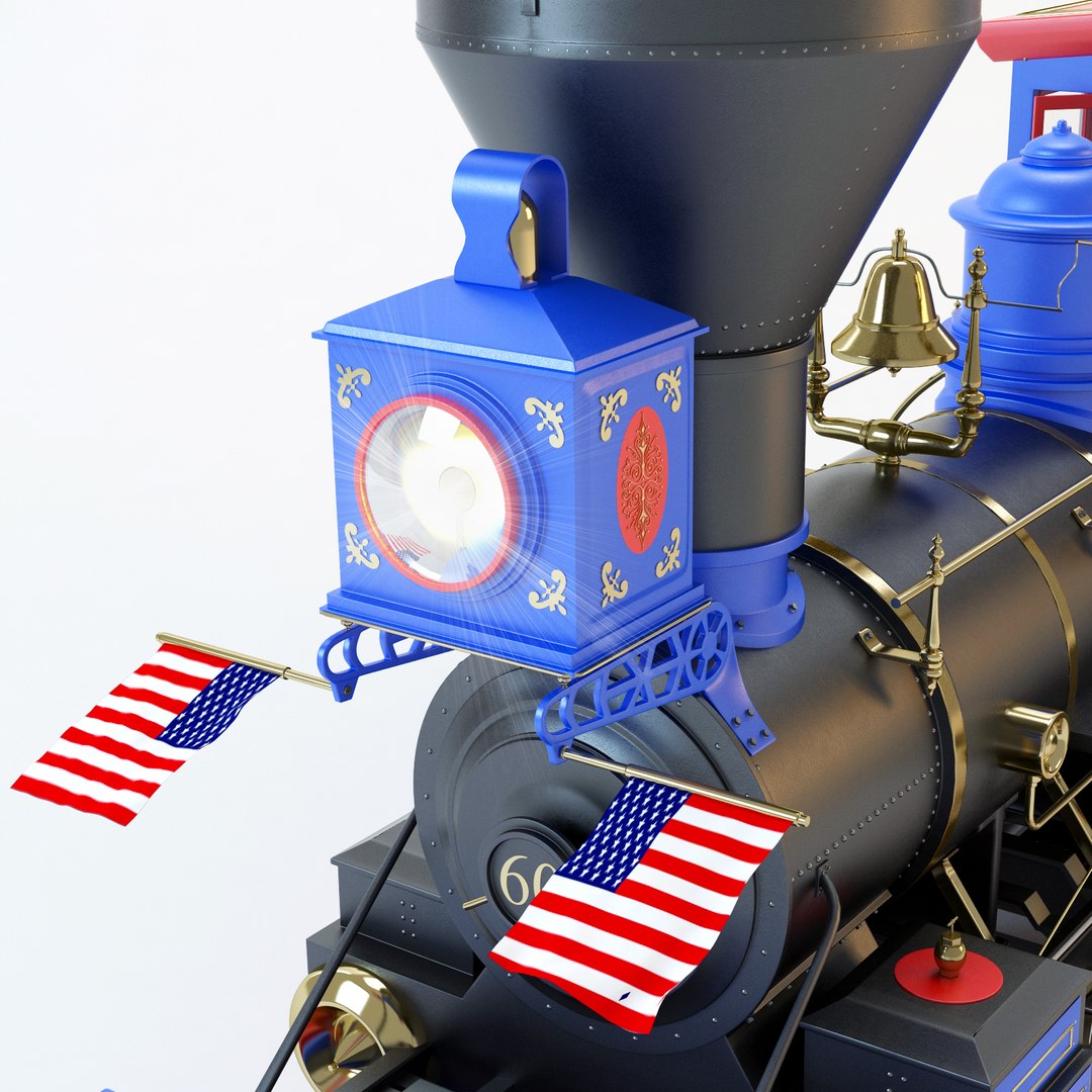 Jupiter Steam Locomotive 3d Model
