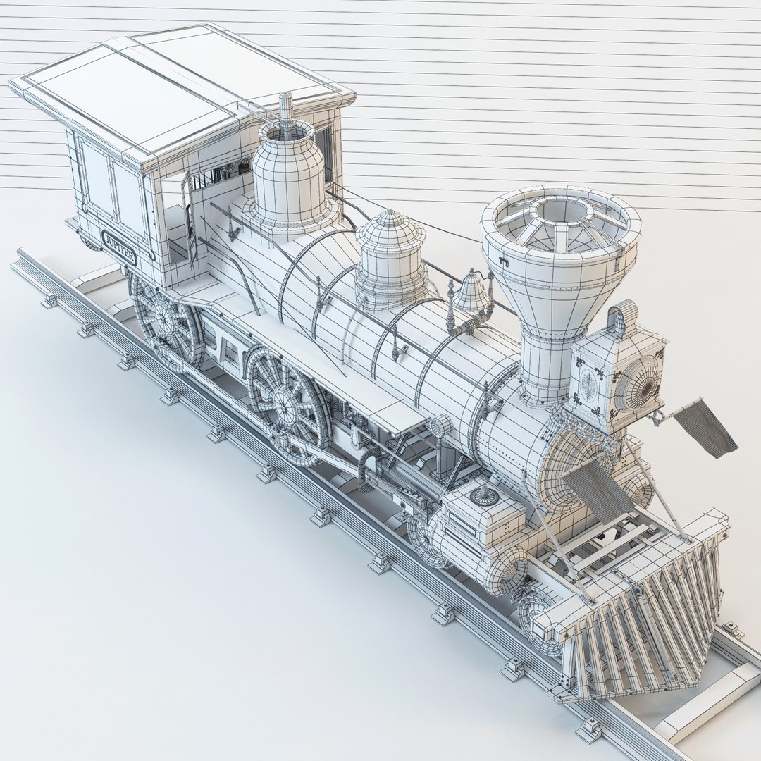 Jupiter Steam Locomotive 3d Model