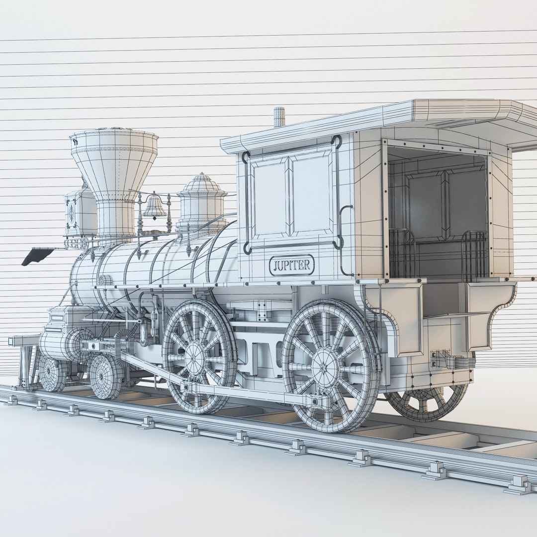 Jupiter Steam Locomotive 3d Model