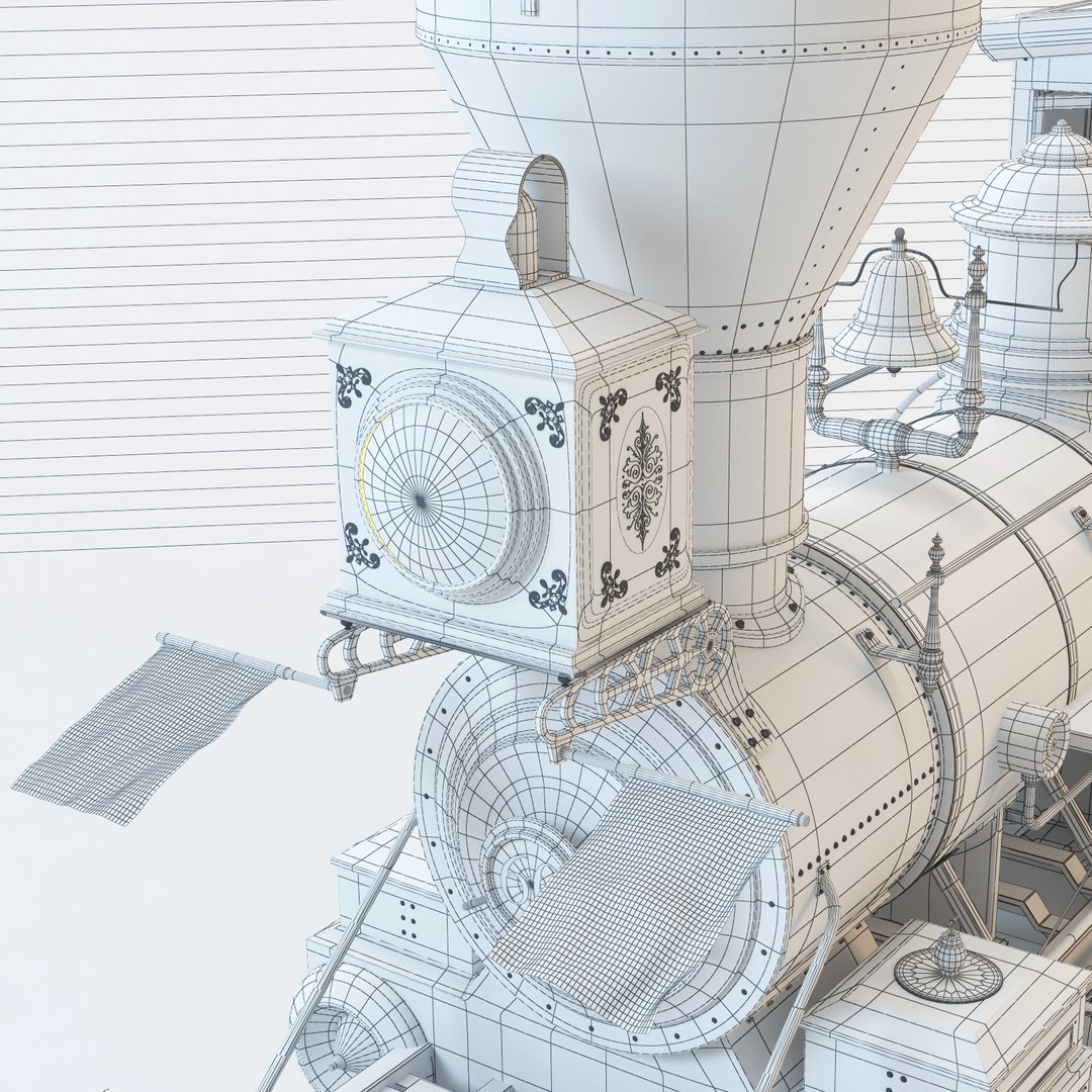Jupiter Steam Locomotive 3d Model
