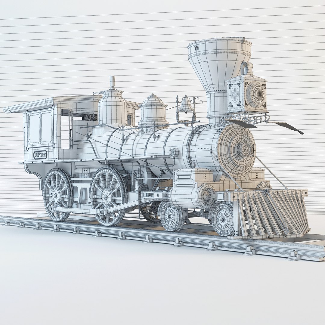 Jupiter Steam Locomotive 3d Model