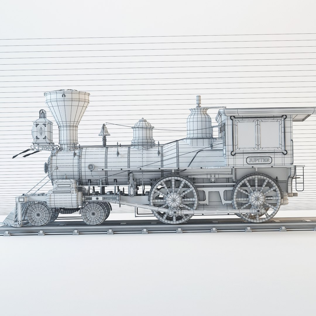 Jupiter Steam Locomotive 3d Model