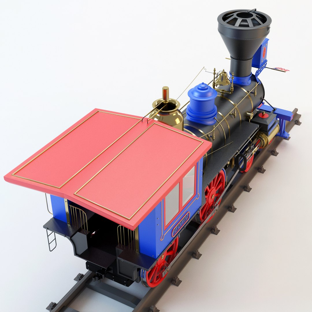 Jupiter Steam Locomotive 3d Model