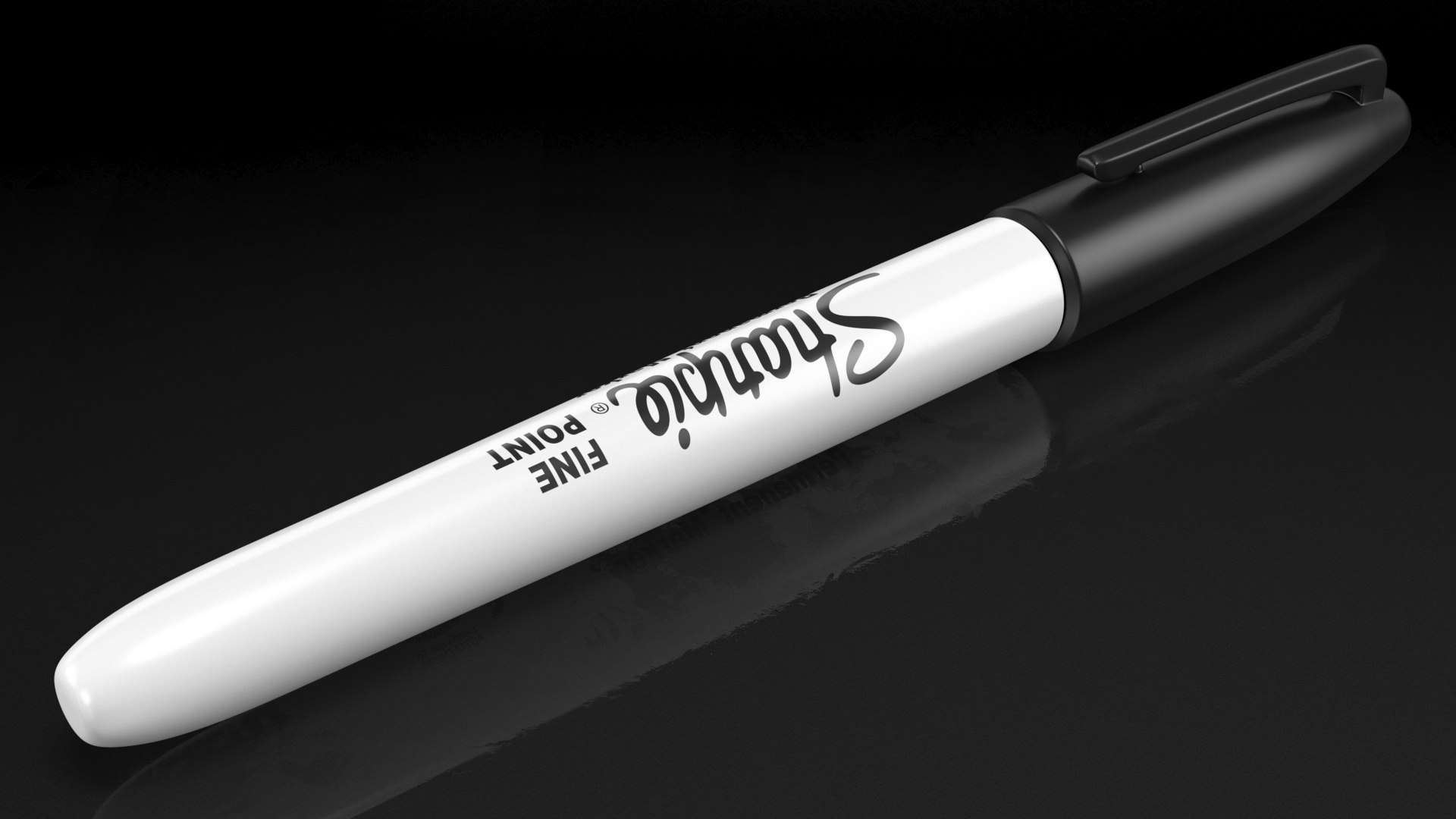 Sharpie Permanent Marker Black 3D Model - TurboSquid 1882173